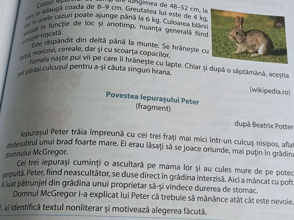 2. a) Identifică textul nonliterar şi | StudyX