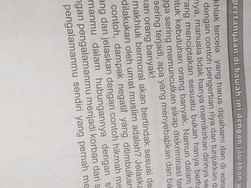 pertanyaan di bawah ini dengan jawaban yang | StudyX