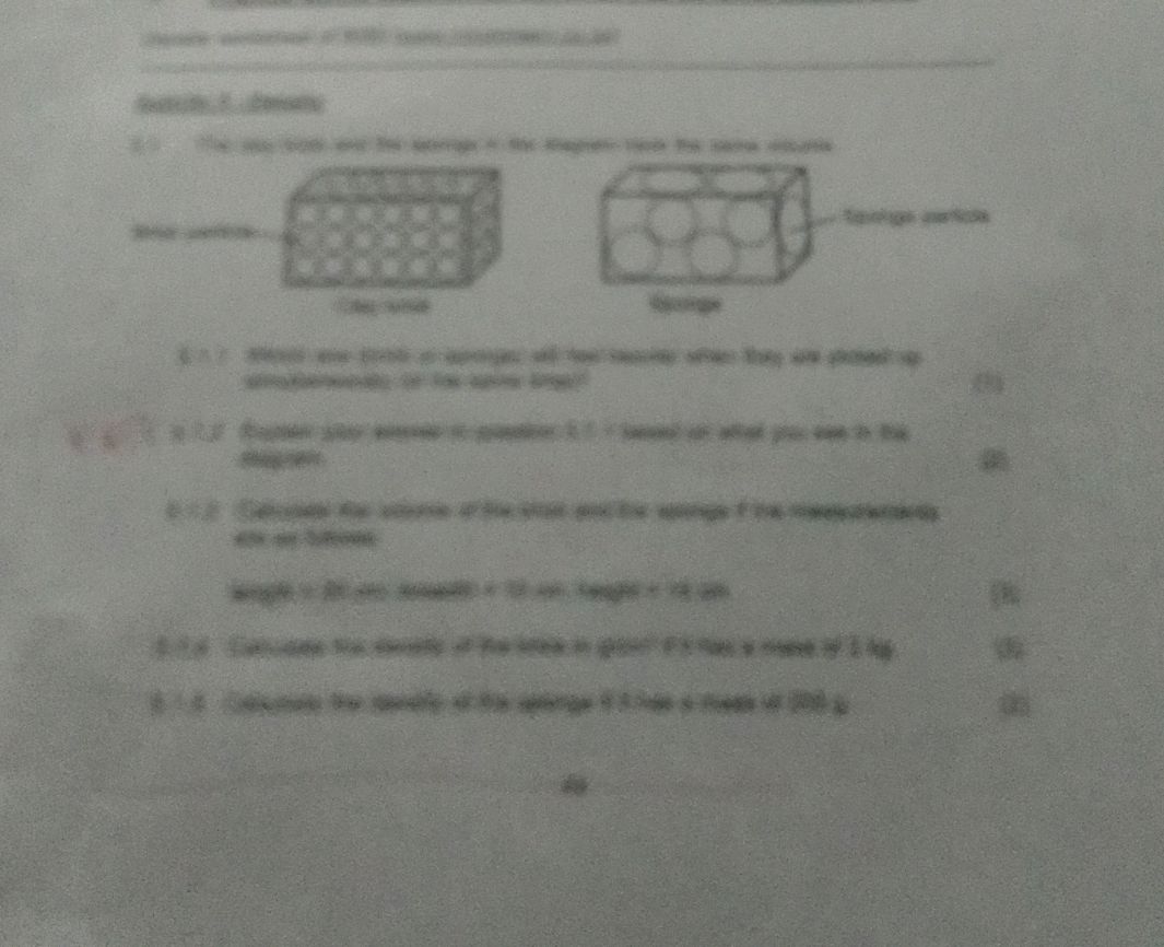 2.1 The clay brick and the sponge in the | StudyX