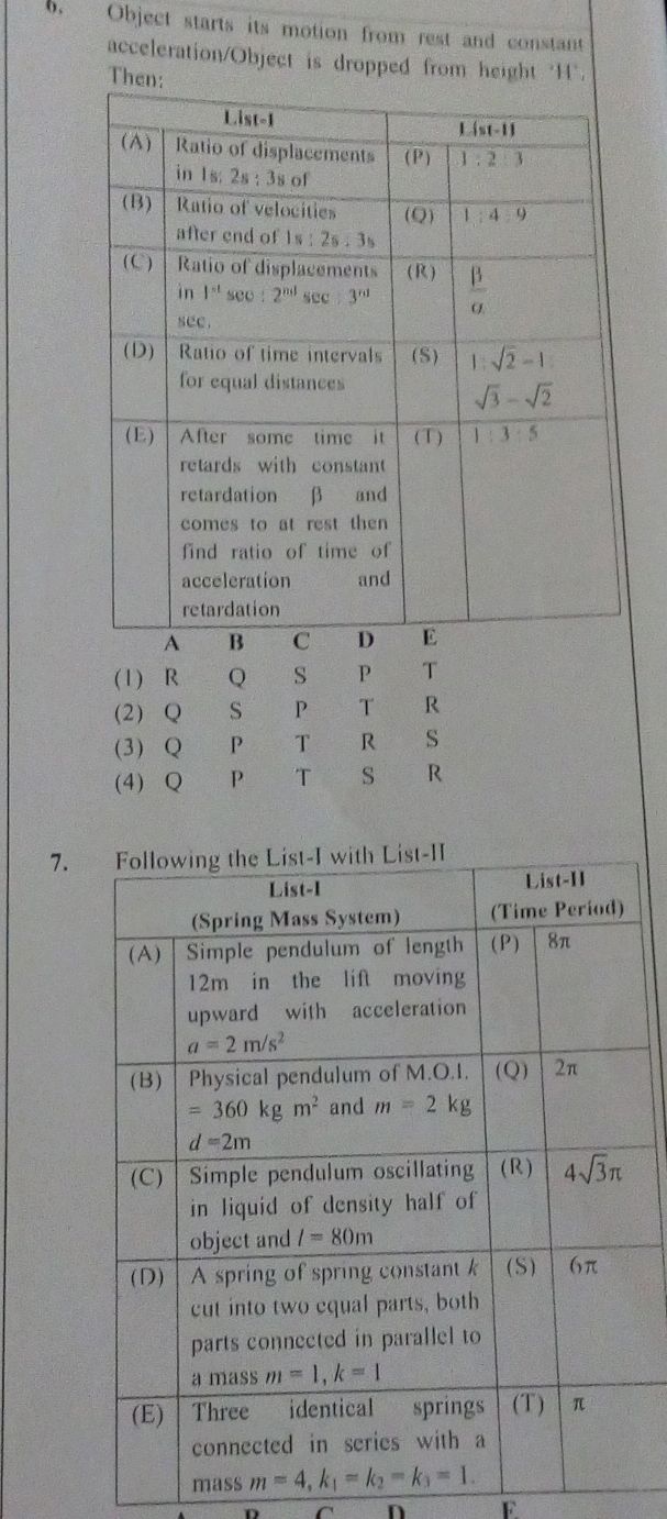 6. Object stans its motion from rest and | StudyX