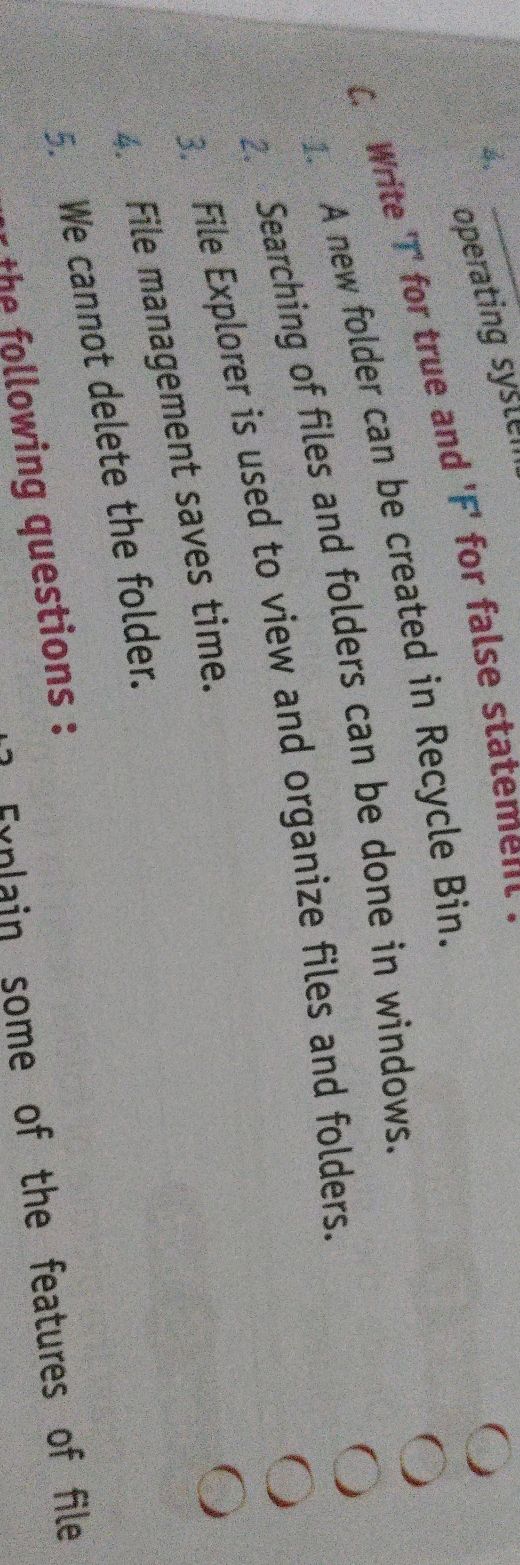 C. Write 'T' for true and 'F' for false | StudyX