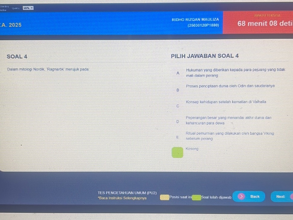 Dalam mitologi Nordik, 'Ragnarök' merujuk | StudyX
