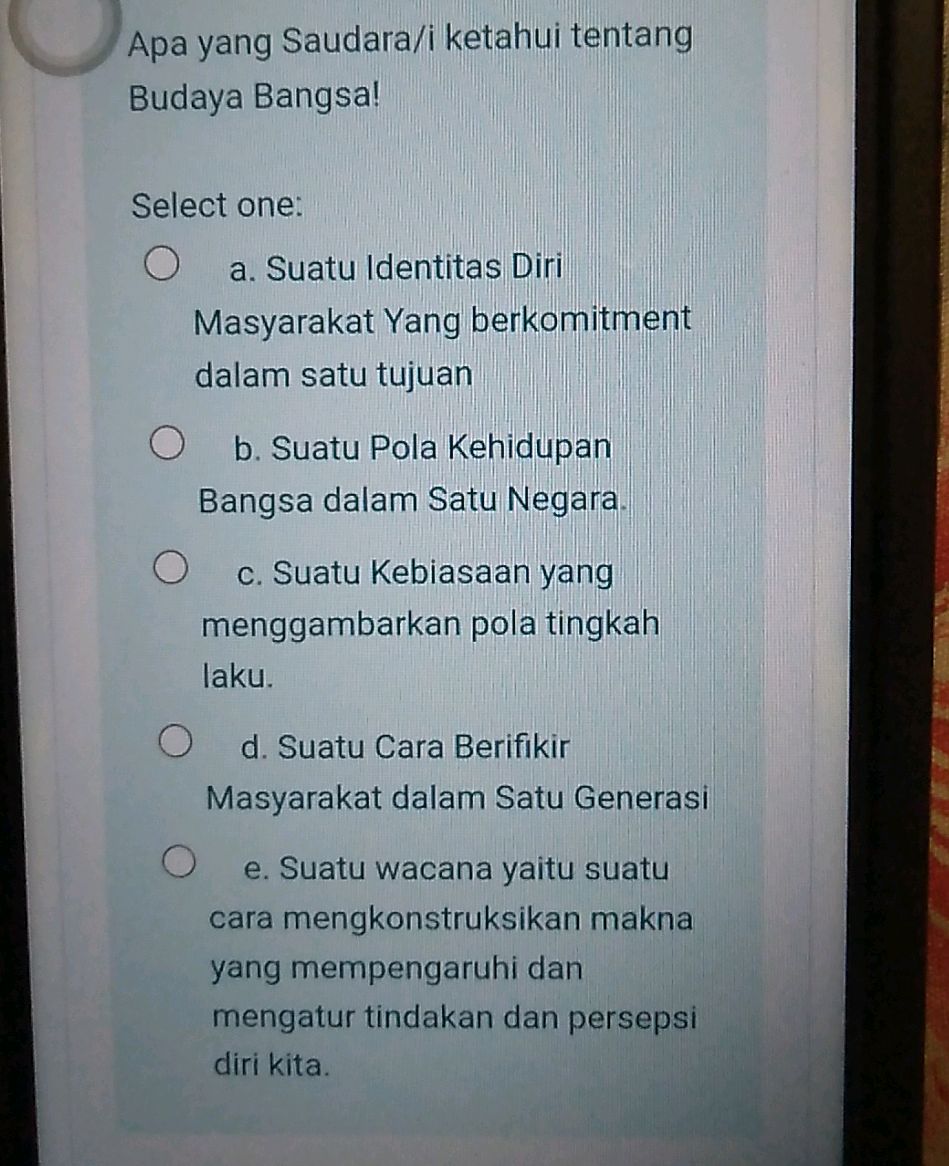 Apa yang Saudara/i ketahui tentang Budaya | StudyX