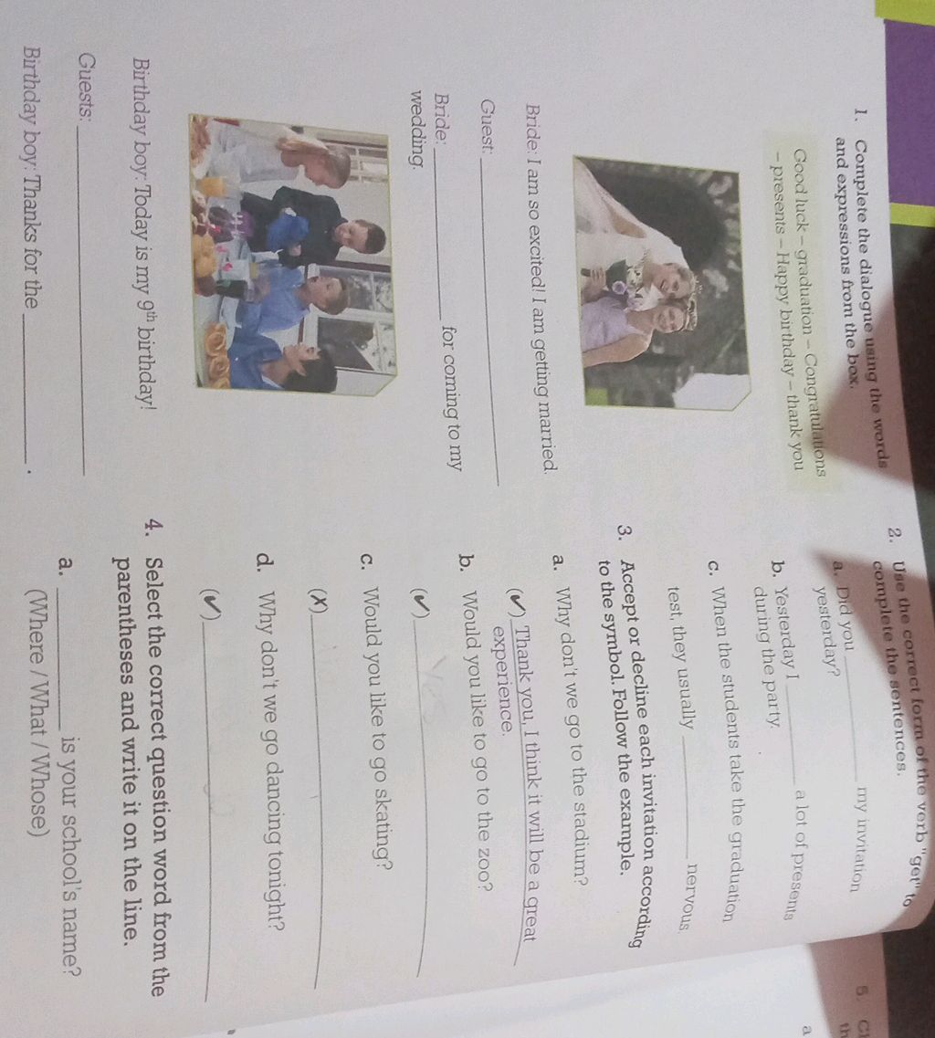 1. Complete the dialogue using the words and | StudyX