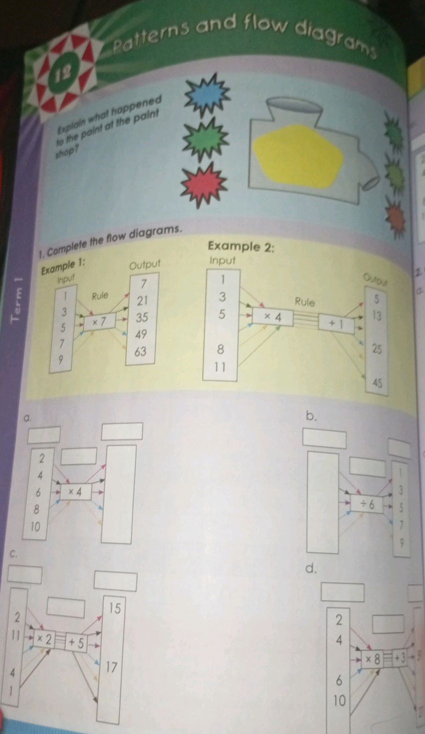 1. Complete the flow diagrams. Example 1: | StudyX