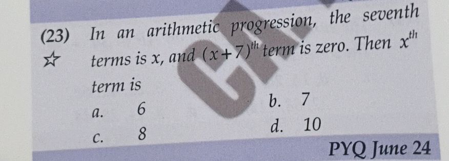 (23) In an arithmetic progression, the | StudyX