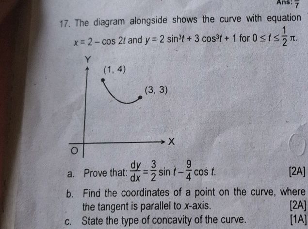 17. The diagram alongside shows the curve | StudyX