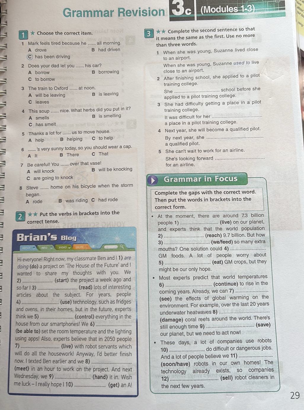 1 ★ Choose the correct item. 1 Mark feels | StudyX