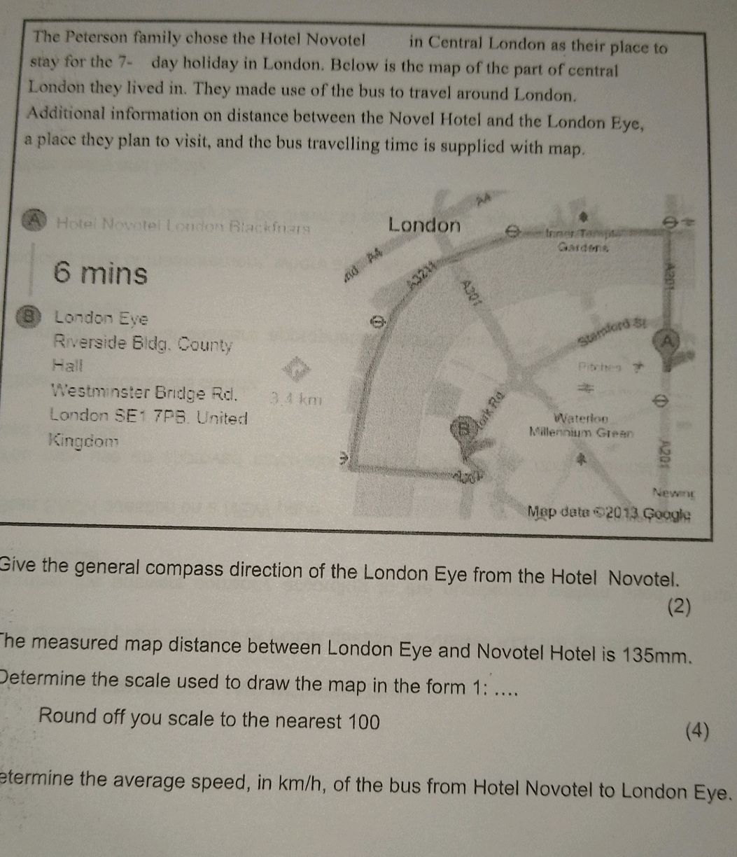 Give the general compass direction of the | StudyX
