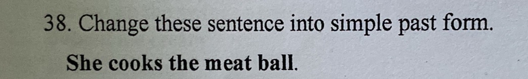 38. Change these sentence into simple past | StudyX