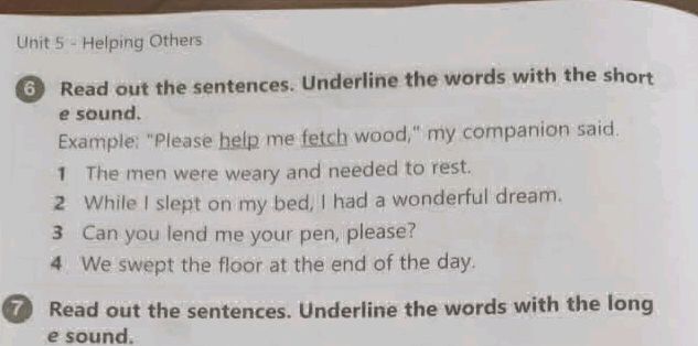6 Read out the sentences. Underline the | StudyX
