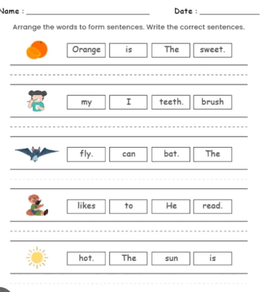 Arrange the words to form sentences. Write | StudyX