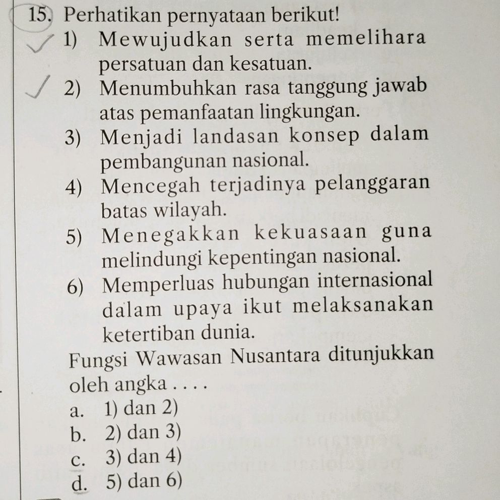 15. Perhatikan pernyataan berikut! 1) | StudyX
