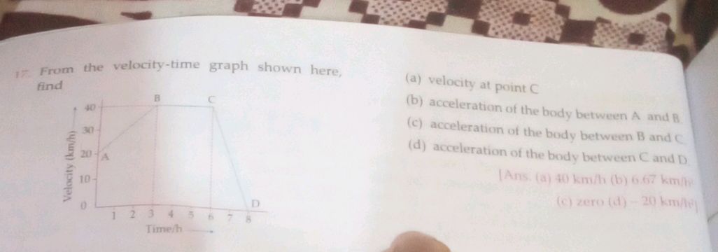 17. From the velocity-time graph shown here, | StudyX