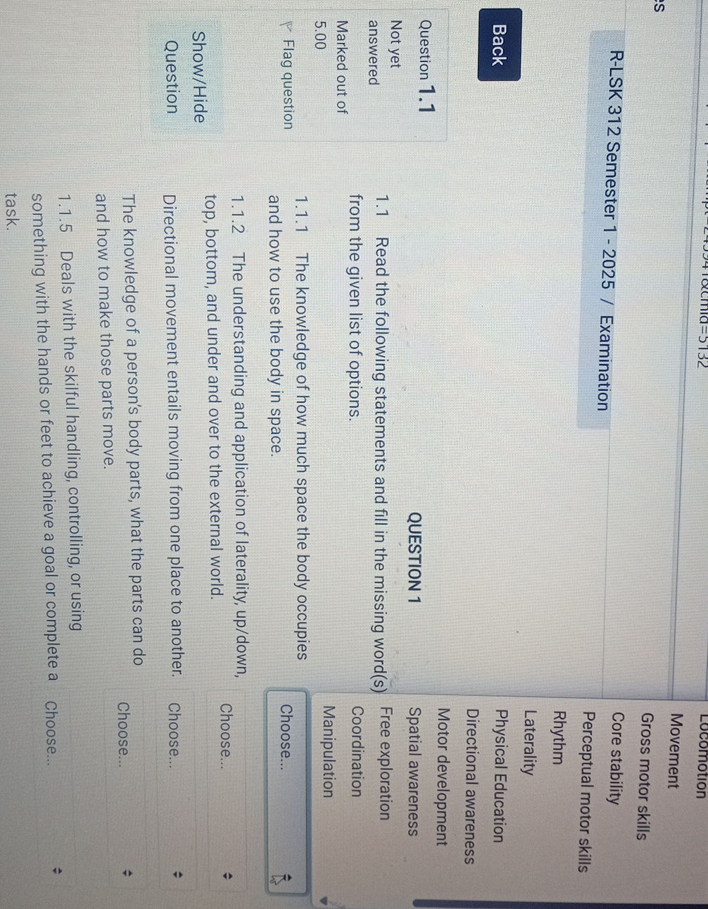 1.1 Read the following statements and fill | StudyX