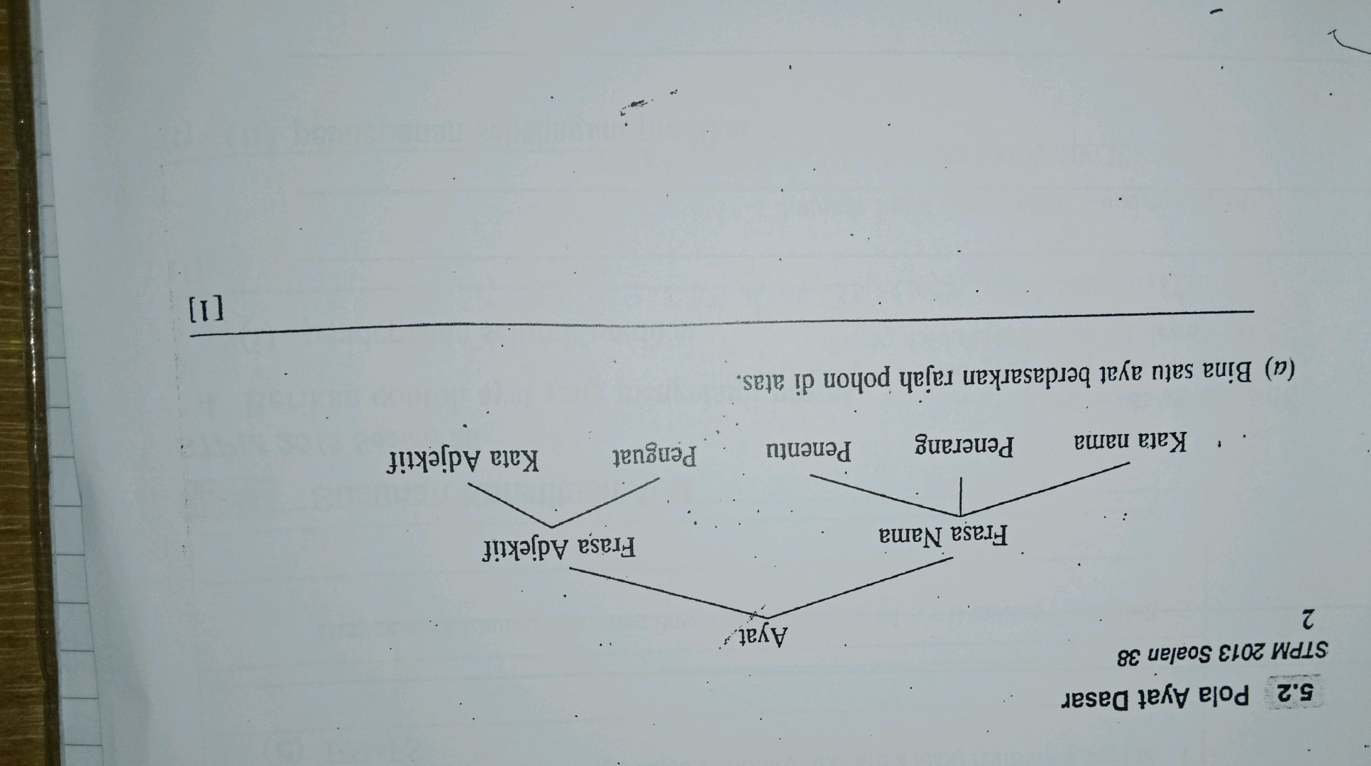 (a) Bina satu ayat berdasarkan rajah pohon | StudyX