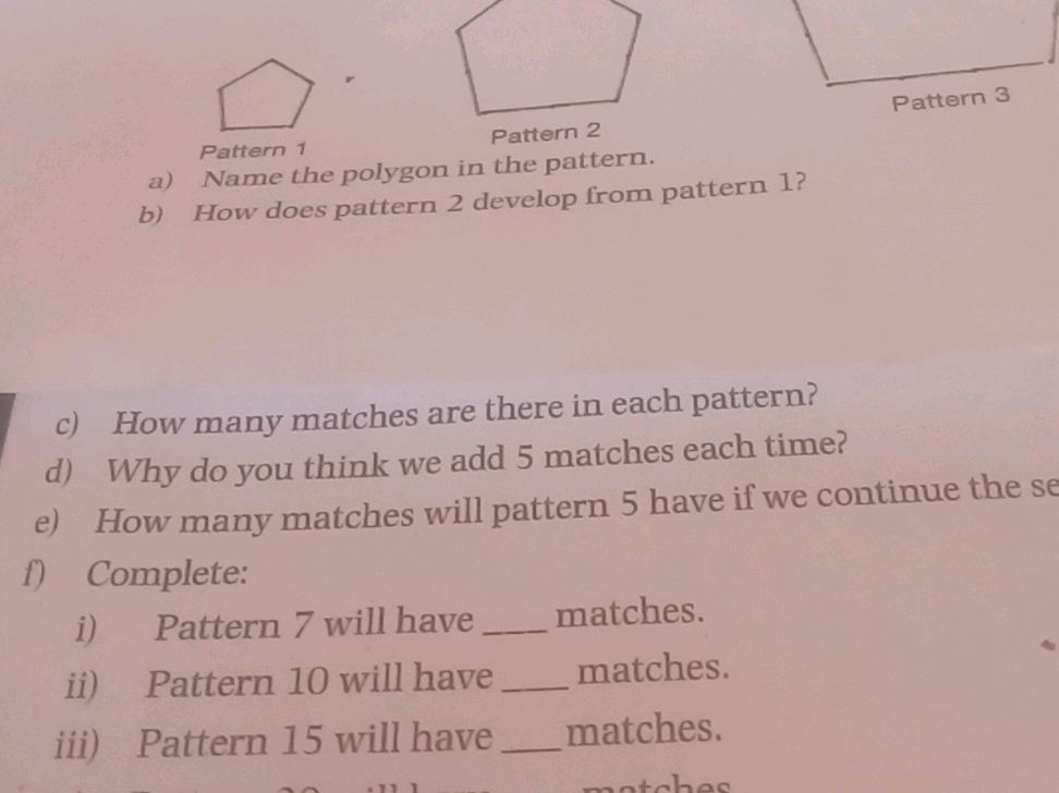 a) Name the polygon in the pattern. b) How | StudyX