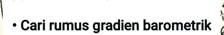 Rumus Gradien Barometrik | StudyX