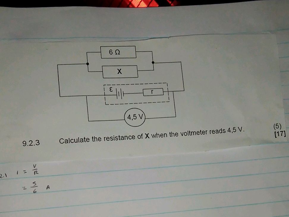 Calculate the resistance of X when the | StudyX