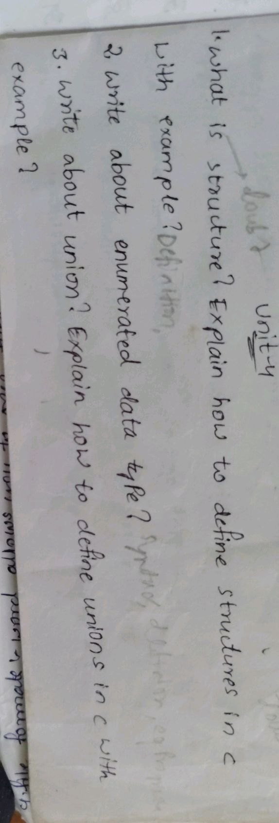 1. what is structure? Explain how to define | StudyX