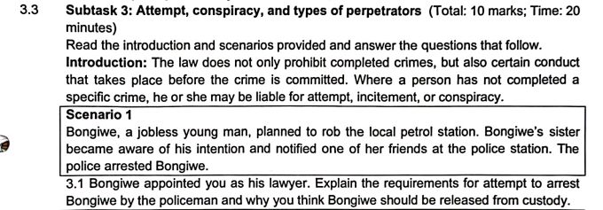 3.3 Subtask 3: Attempt, conspiracy, and | StudyX