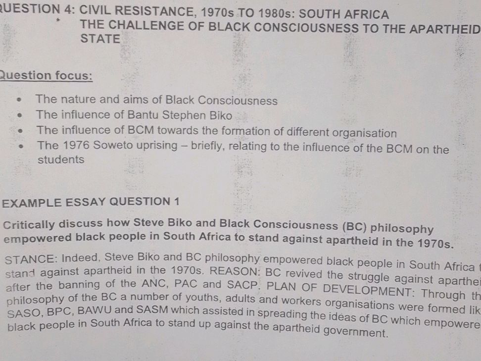 Critically discuss how Steve Biko and Black | StudyX