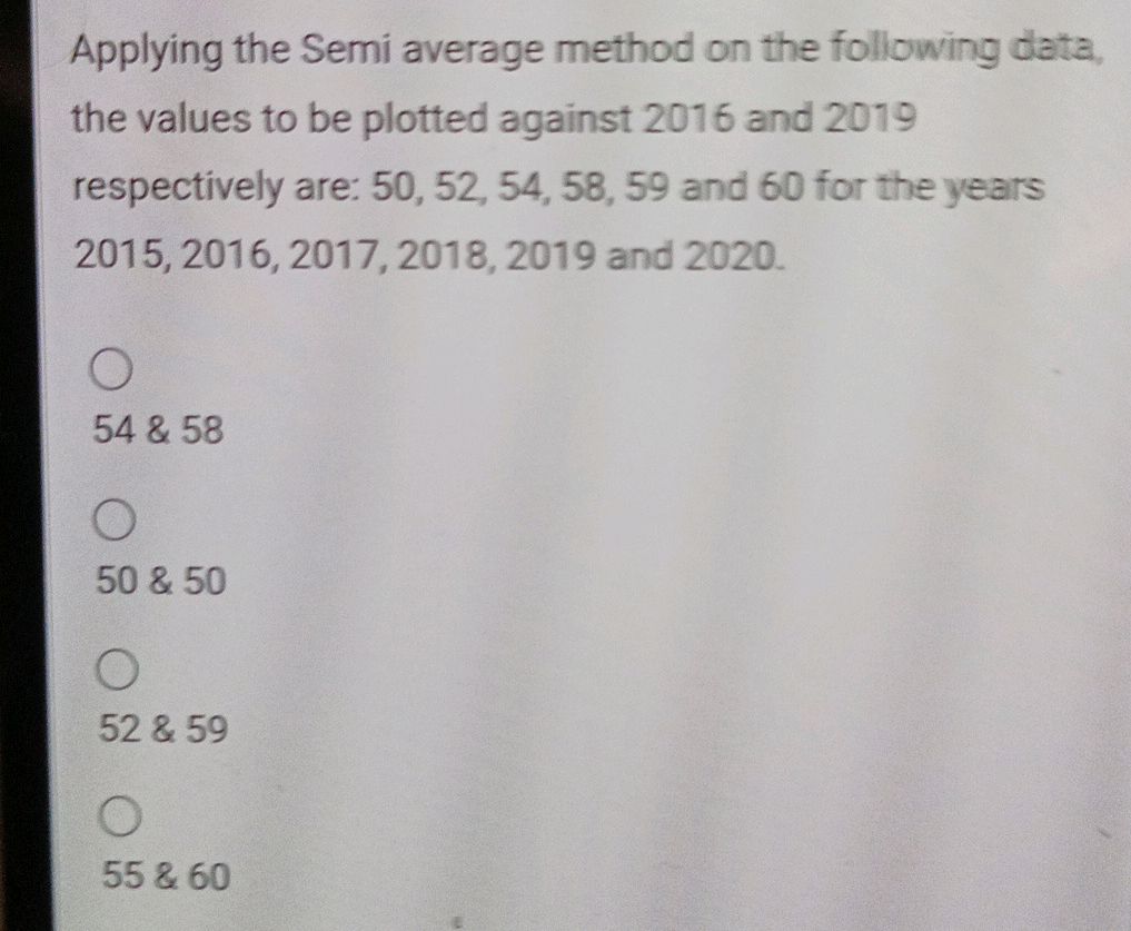 Applying the Semi average method on the | StudyX