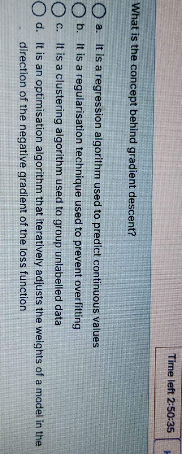 What is the concept behind gradient descent? | StudyX