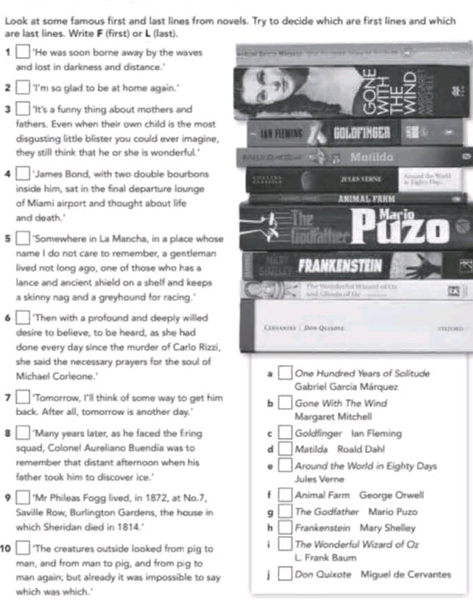 Look at some famous first and last lines | StudyX