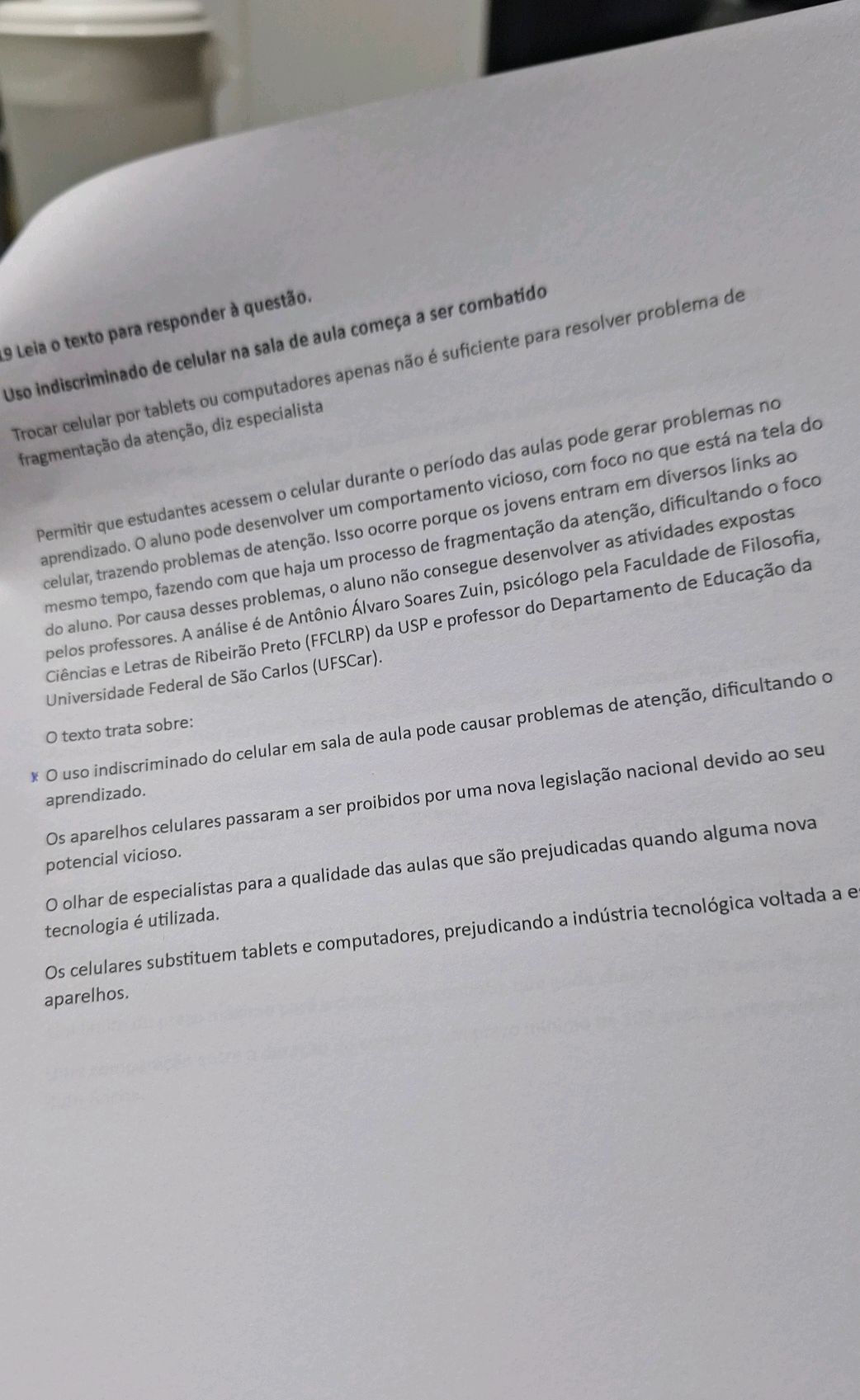 9 Leia o texto para responder à questão. | StudyX