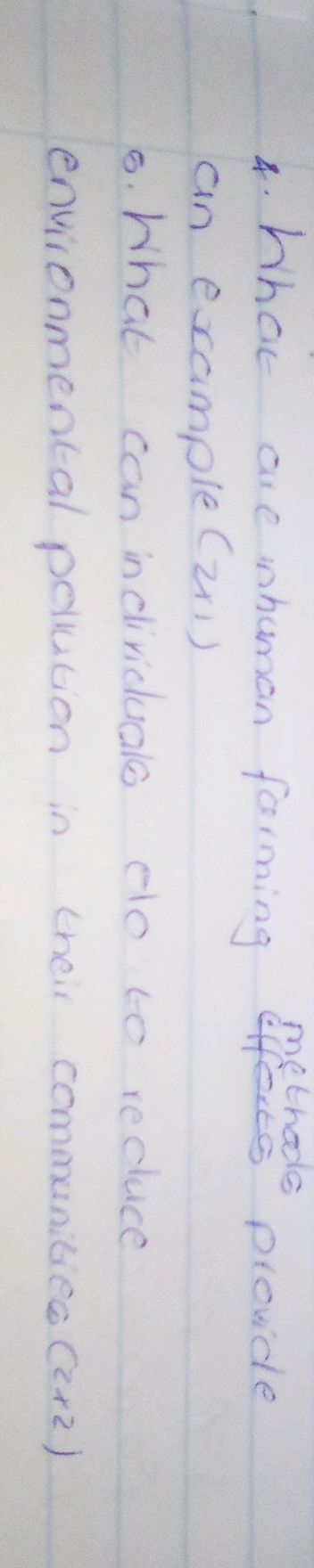 4. What methods are inhuman farming effects | StudyX