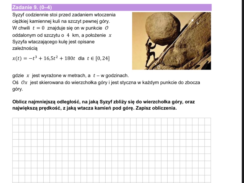 Syzyf codziennie stoi przed zadaniem | StudyX