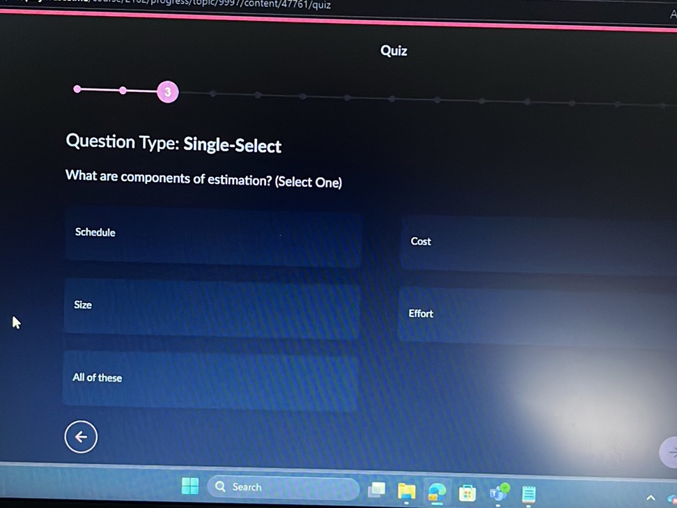 What are components of estimation? (Select | StudyX