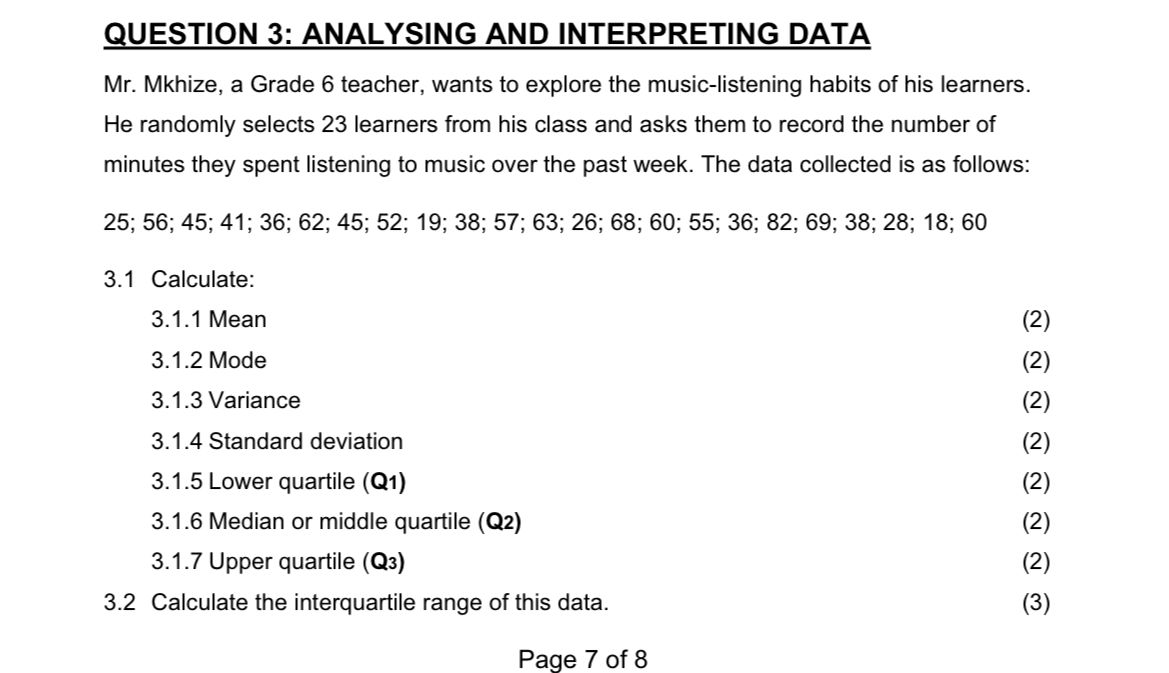QUESTION 3: ANALYSING AND INTERPRETING DATA | StudyX