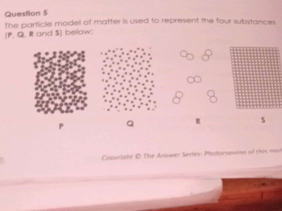 Question 5 The particle model of matter is | StudyX
