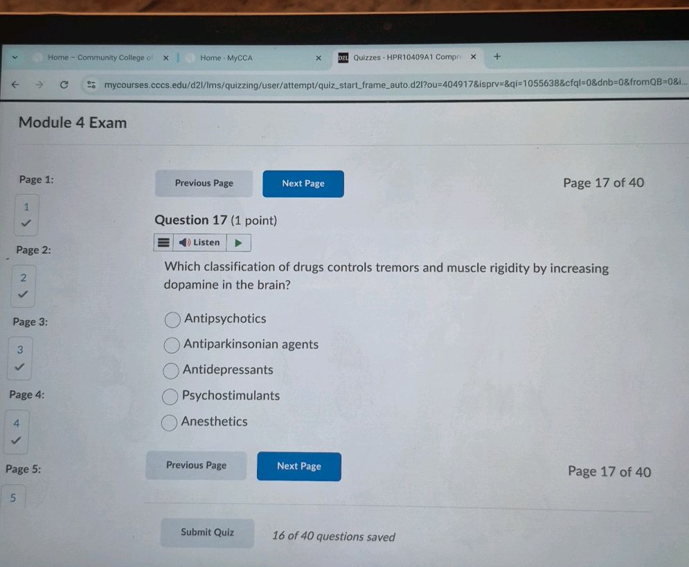 Which classification of drugs controls | StudyX