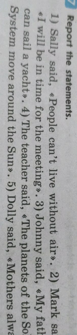 1) Sally said, «People can't live without | StudyX