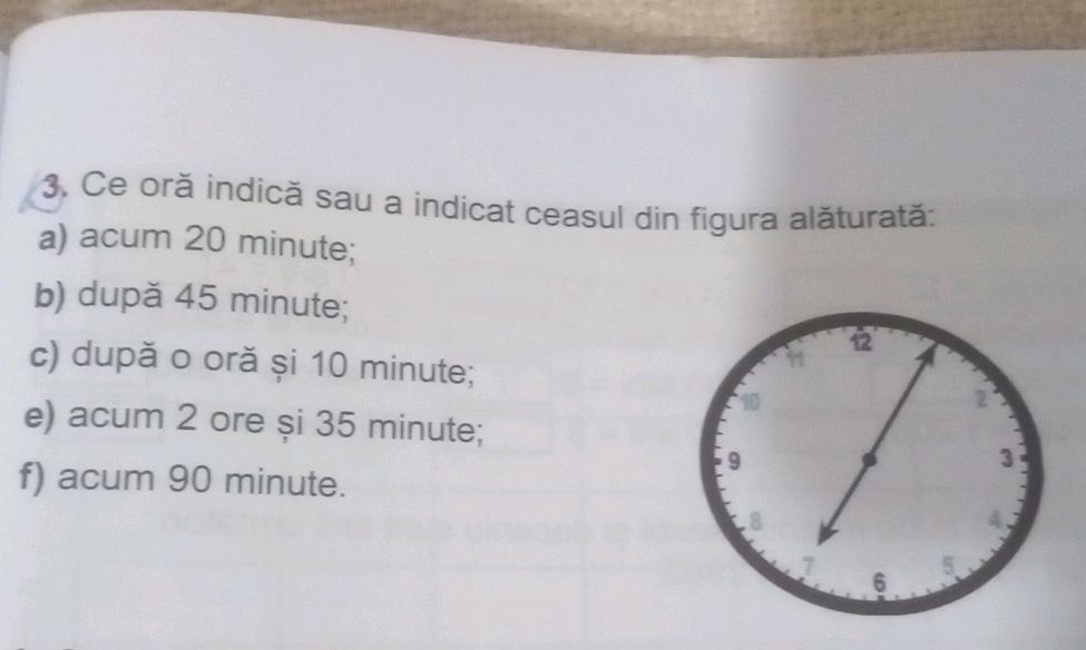 3. Ce oră indică sau a indicat ceasul din | StudyX