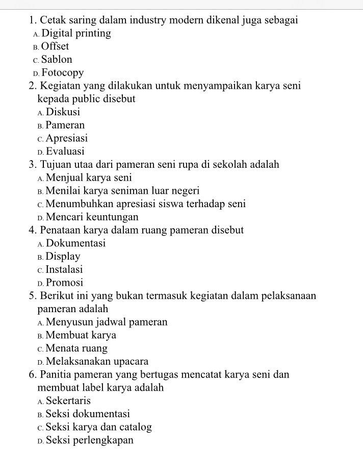 1. Cetak saring dalam industry modern | StudyX