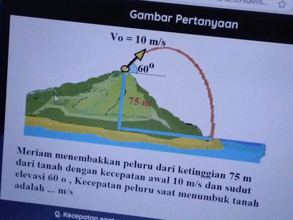 Meriam menembakkan peluru dari ketinggian 75 | StudyX