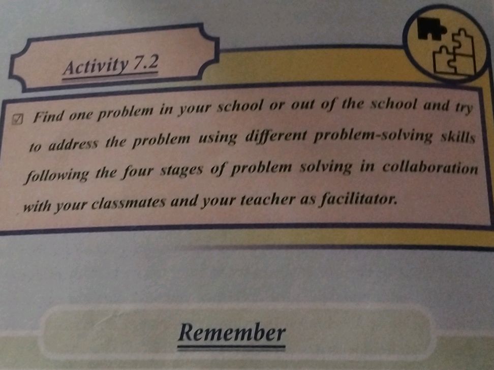 Find one problem in your school or out of