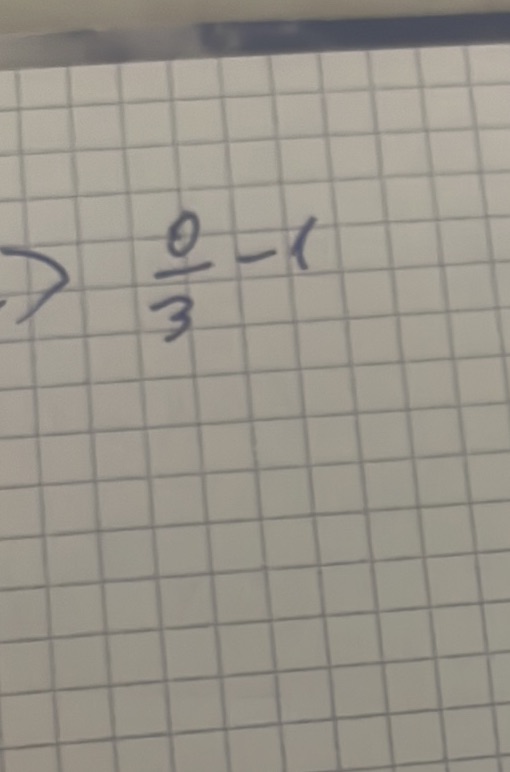 Subtracting Fractions: 0/3 - 1 | StudyX