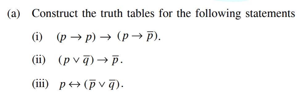 (a) Construct the truth tables for the | StudyX