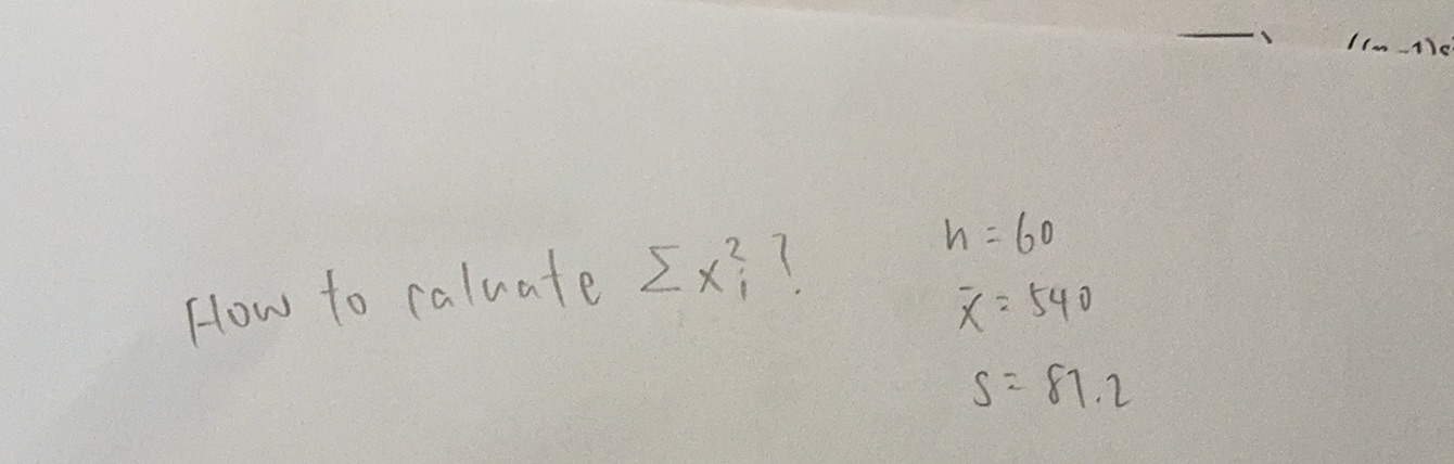 How to calculate $ x_i^2$? $h = 60$ $ {x} | StudyX