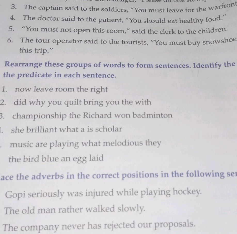 Rearrange these groups of words to form | StudyX