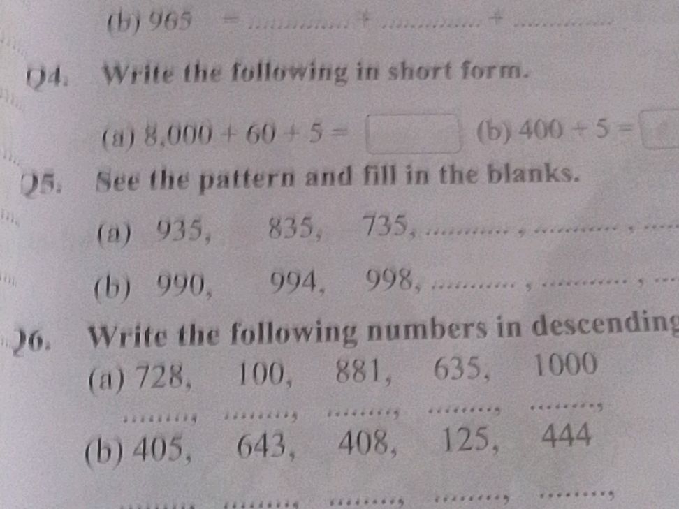 Q4. Write the following in short form. (a) | StudyX