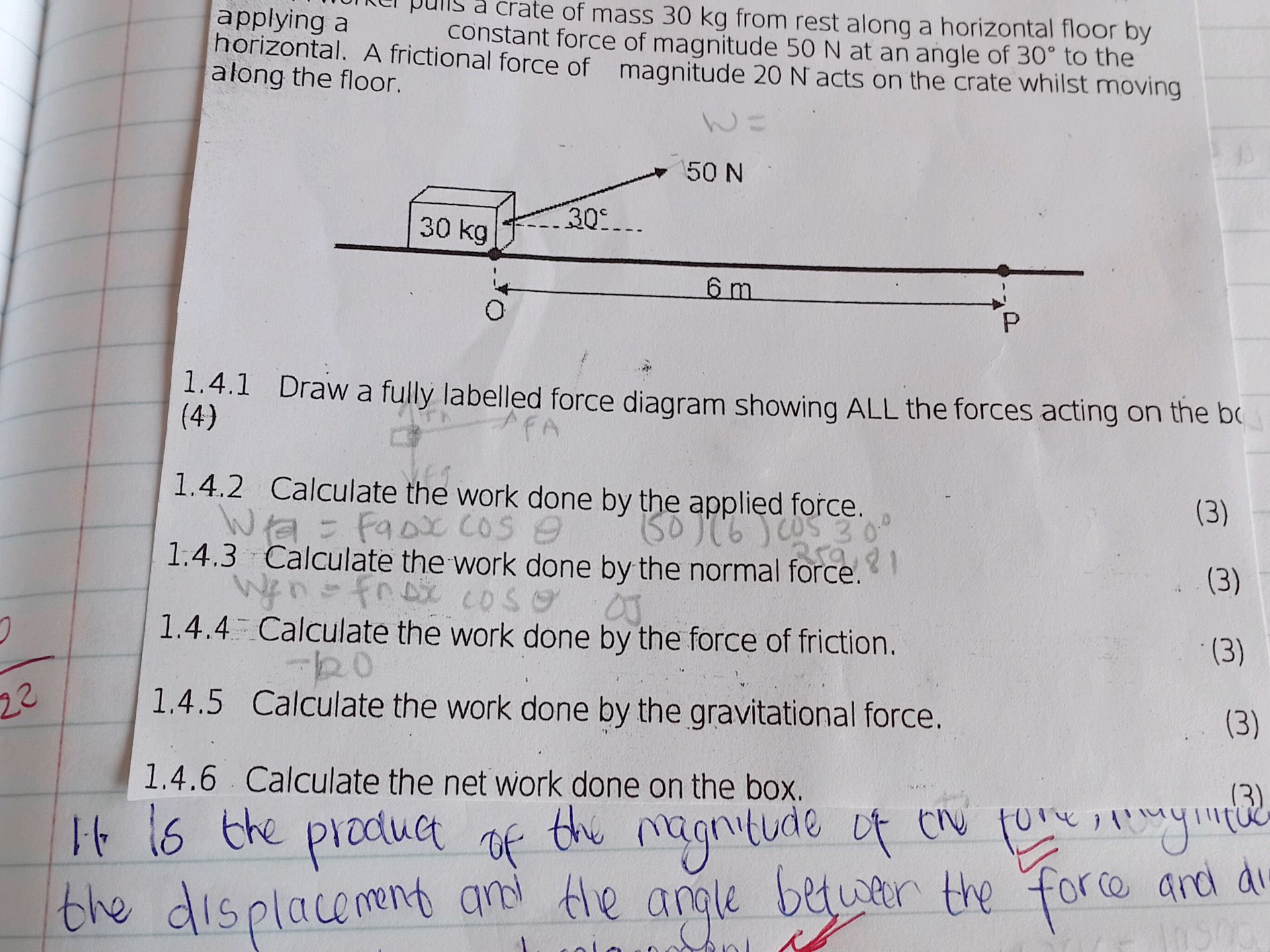 1.4.1 Draw a fully labelled force diagram | StudyX