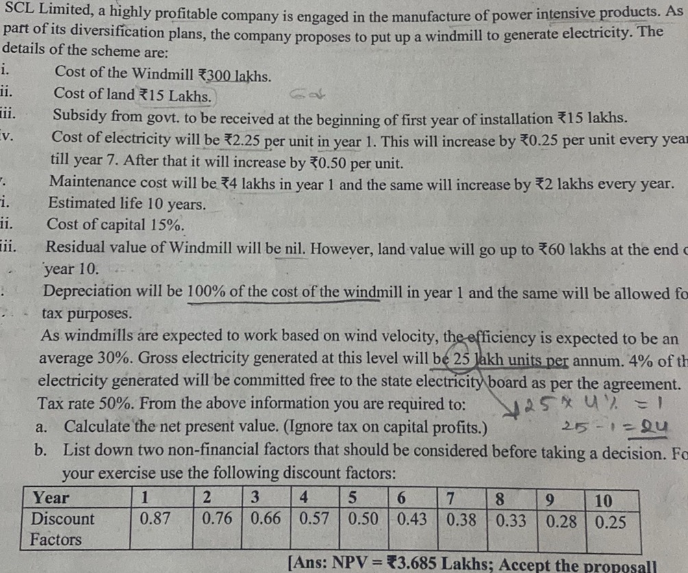 SCL Limited, a highly profitable company is | StudyX