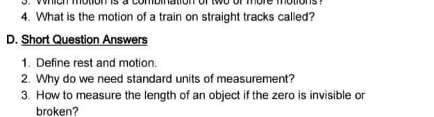 4. What is the motion of a train on straight | StudyX