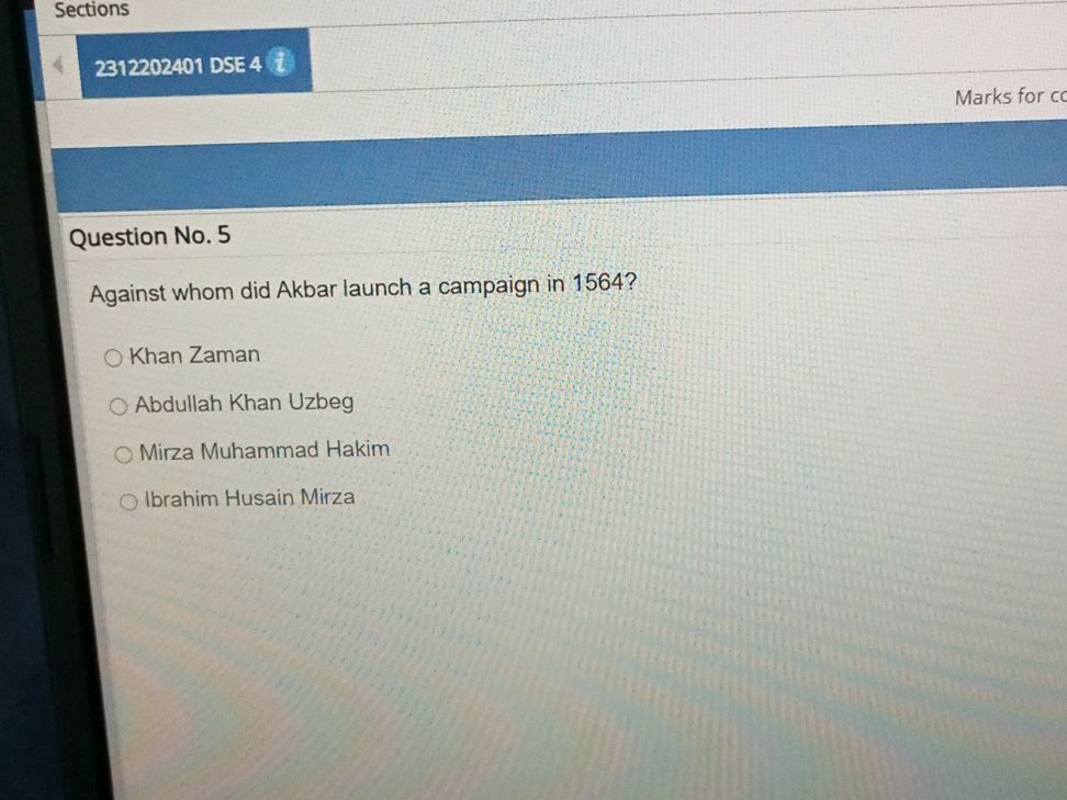 Question No. 5 Against whom did Akbar | StudyX